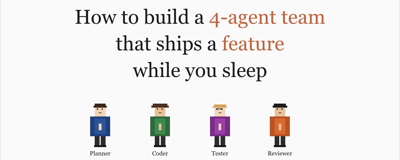 How to build a 4-agent team, that ships a feature while you sleep ...